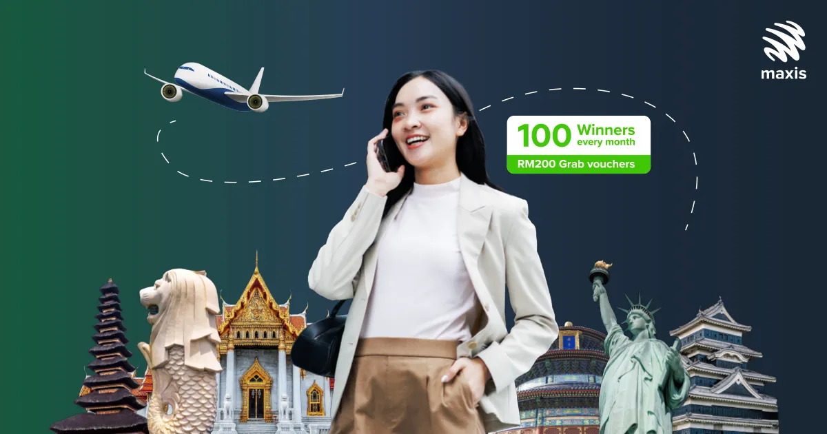 Win RM200 Grab Vouchers | Buy Roaming Pass via Maxis Business Hub